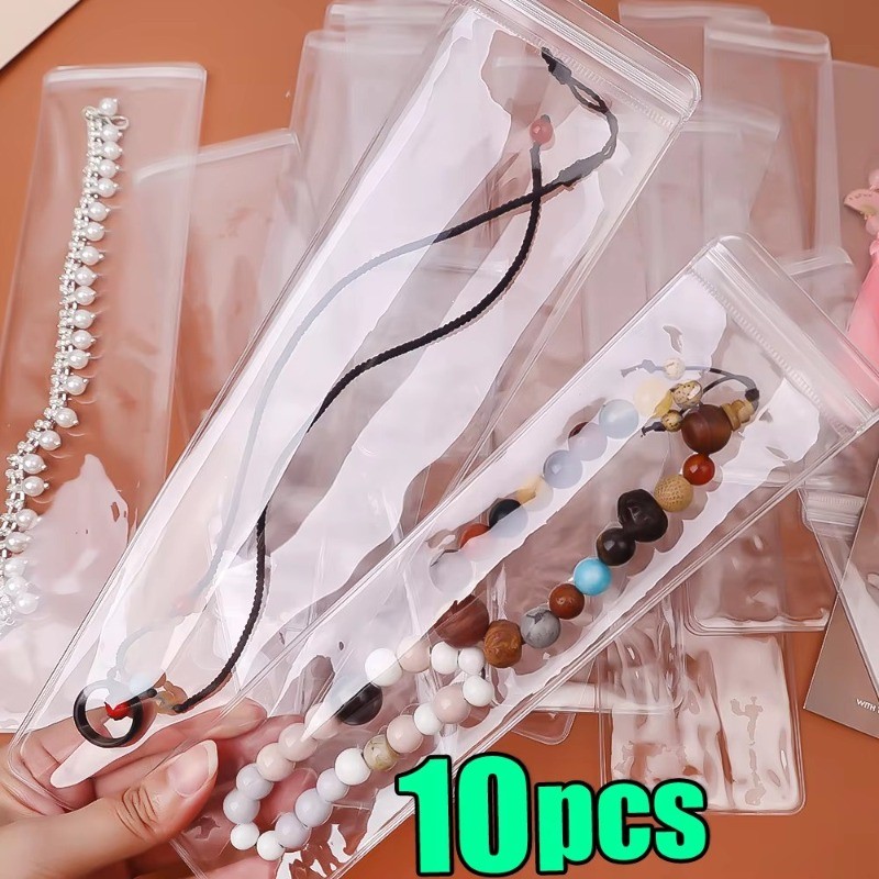 10Pcs Long Strip Storage Bags - Jewelry Organizer - Necklaces, Bracelet ...
