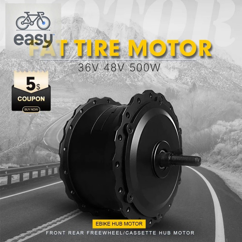 Ebike Fat Tire Motor 36V 48V 500W Brushless Gear Front /Rear Hub Motor ...