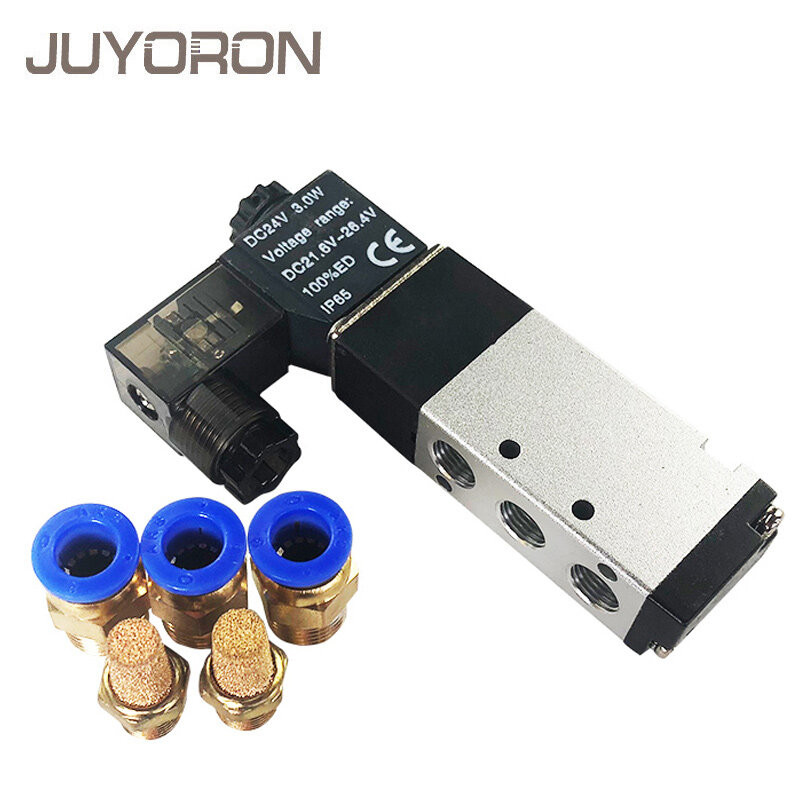 GG+4V110-06 Electric Pneumatic Valve 1/8 Bsp Air Solenoid Control Valve 5 Way Port 2 Position ...