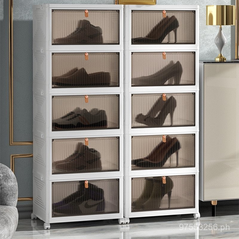 Aokei Light Luxury Shoe Box Entryway Stackable Storage Box Transparent ...