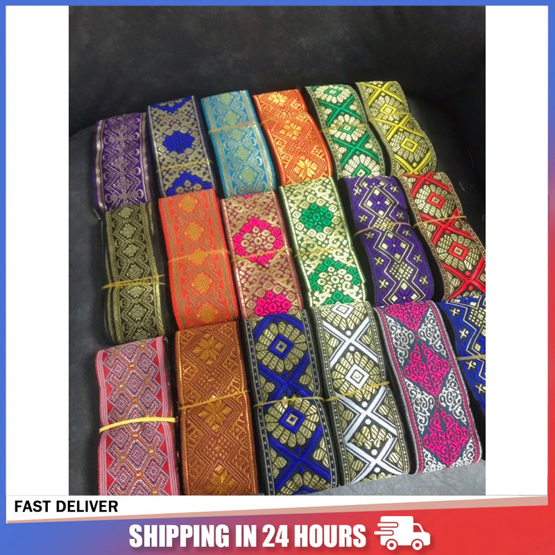 (COD)Lace Ethnic trimmings / lei ribbon 7yards / 2 inches width/Woven ...