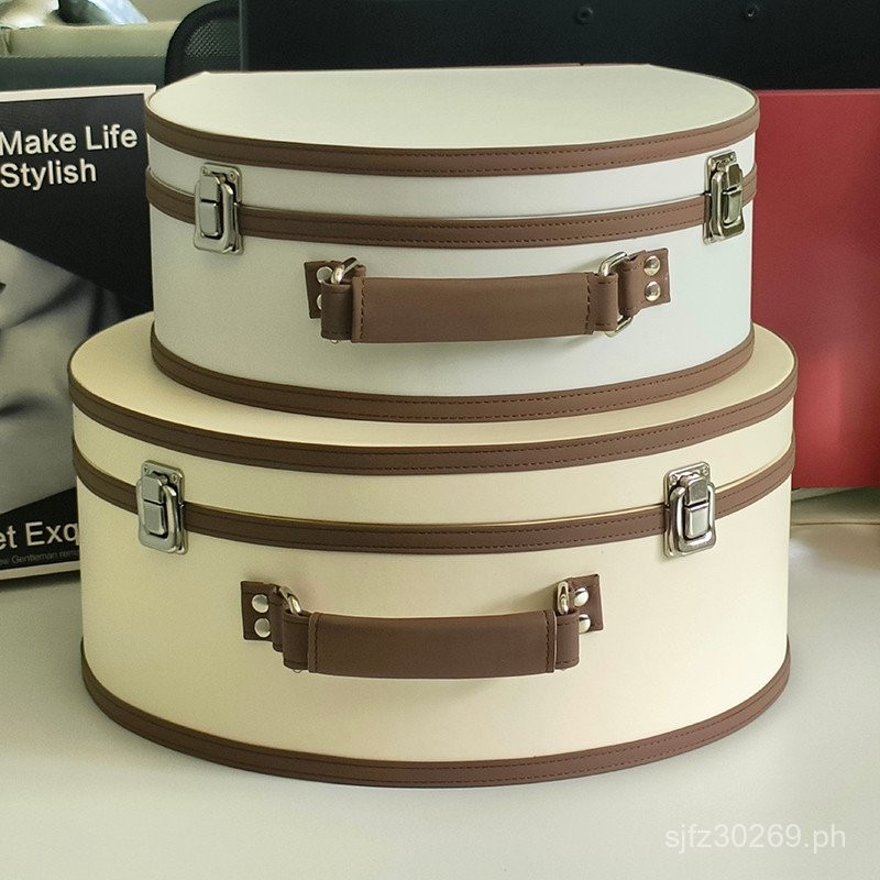 Suitcase Leather Off-White Wardrobe Storage Box Storage Model Room ...