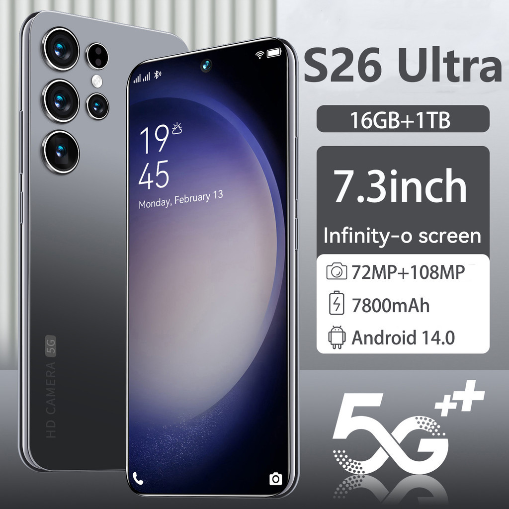 2025 Hot S26 Ultra New High Quality Cell Phones 7.3 Inch HD Snapdragon ...