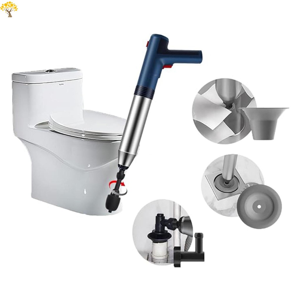 Electric Toilet Plunger Stainless Steel High Pressure Air Drain Blaster ...