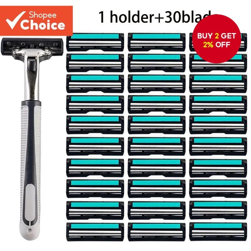 1 Blade Holder 3 0 Blades Universal Geely Double Layer Manual Razor ...