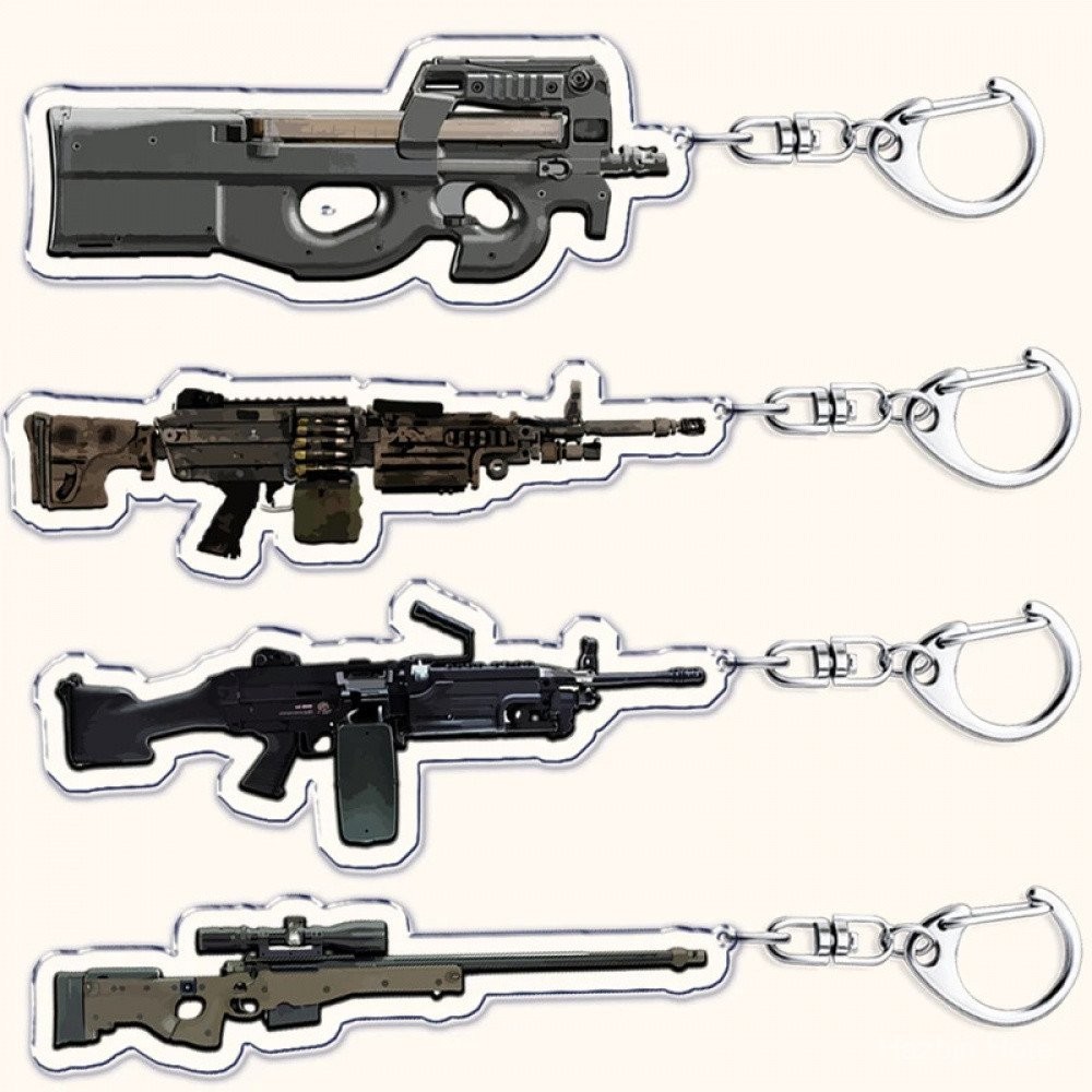 Creative Military Weapon Keychains for Accessories Bag P90 AWM Sniper ...