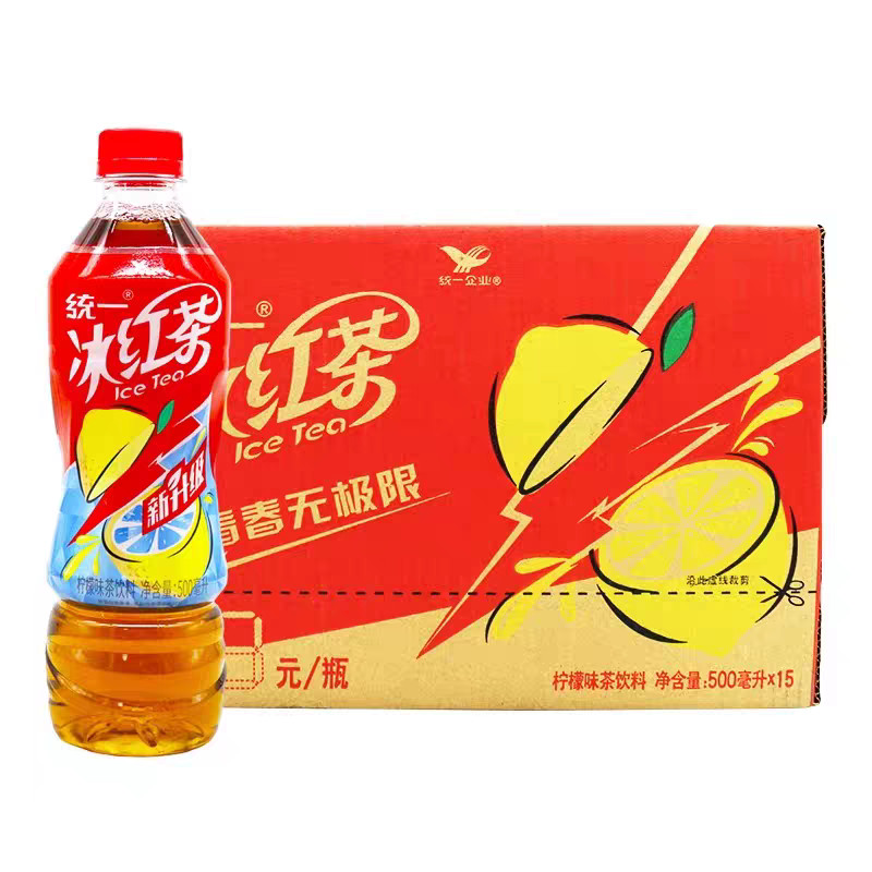 Uni President Lemon ice tea flavor 500ml*15 bottles of beverages ...