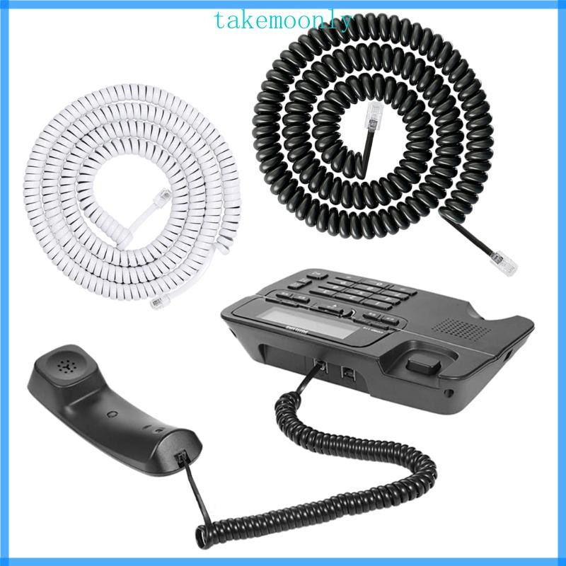 TAK RJ9 RJ11 4P4C Telephone Handset Cord Coiled Fix Landline Phone Wire ...