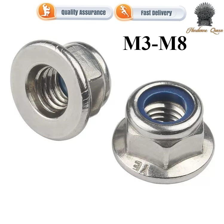 【QP3】 Hex Nut SUS316 SUS304 anti-skid nut flange nut M3M4M5M6M8M10M12 ...