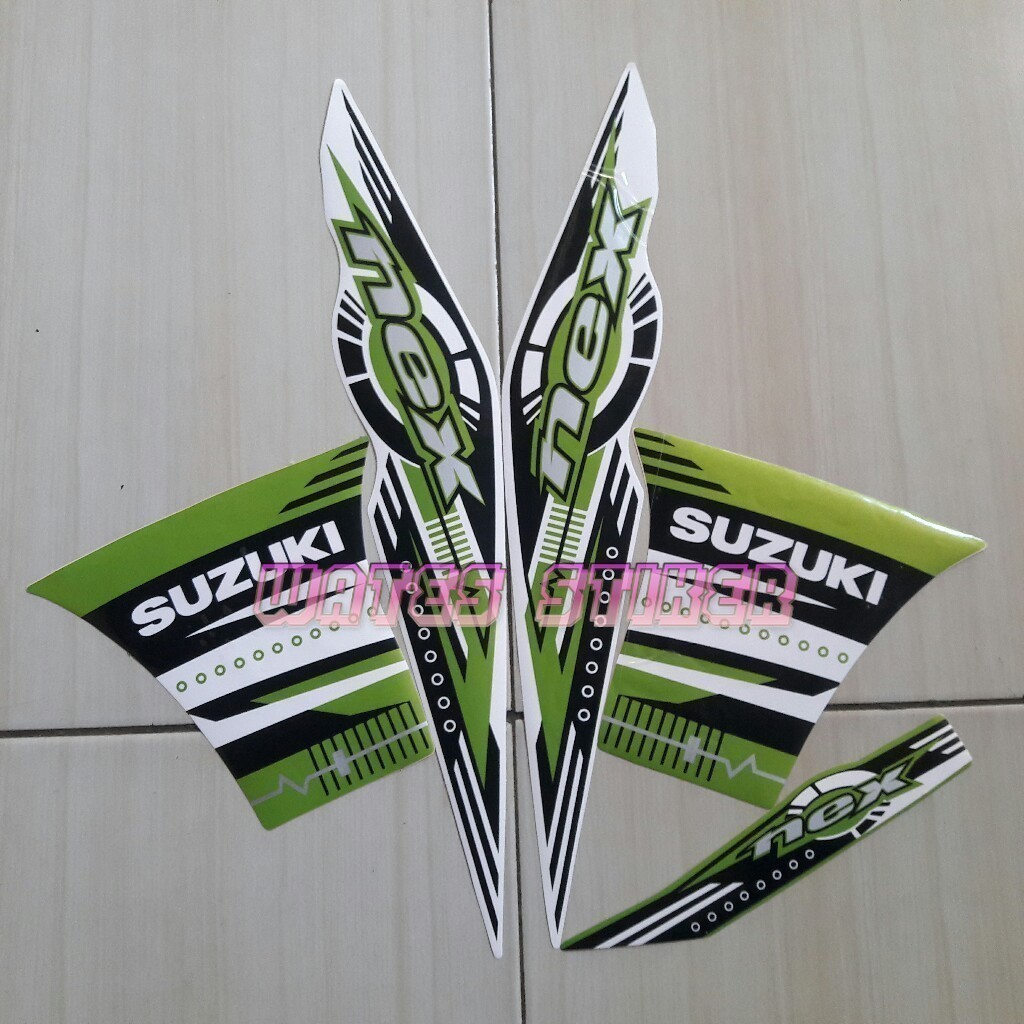 PUTIH HIJAU Striping Decal Polet Sticker Suzuki Nex 2012 2013 white ...