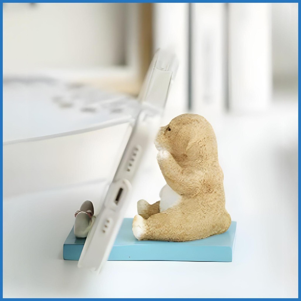 Cute Animal Phone Stand Dog & Rabbit Smartphone Holder Resin Desk Phone ...