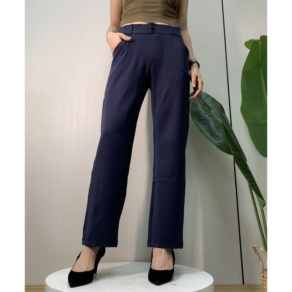 High Quality 2 Button Women's Office Slacks Straight Cut Trouser Work ...