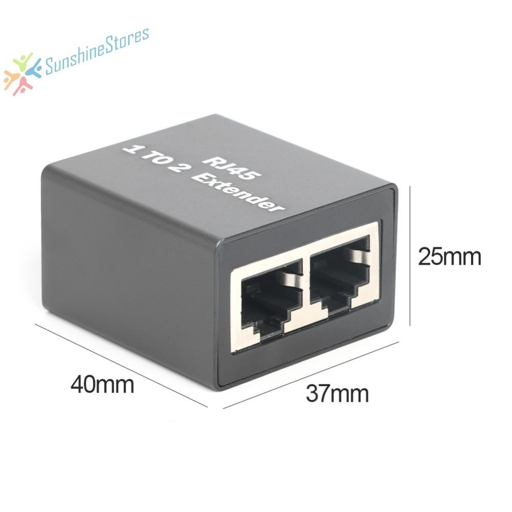 1 To 2 Way RJ45 Female Splitter Ethernet Network Adapter Extender ...