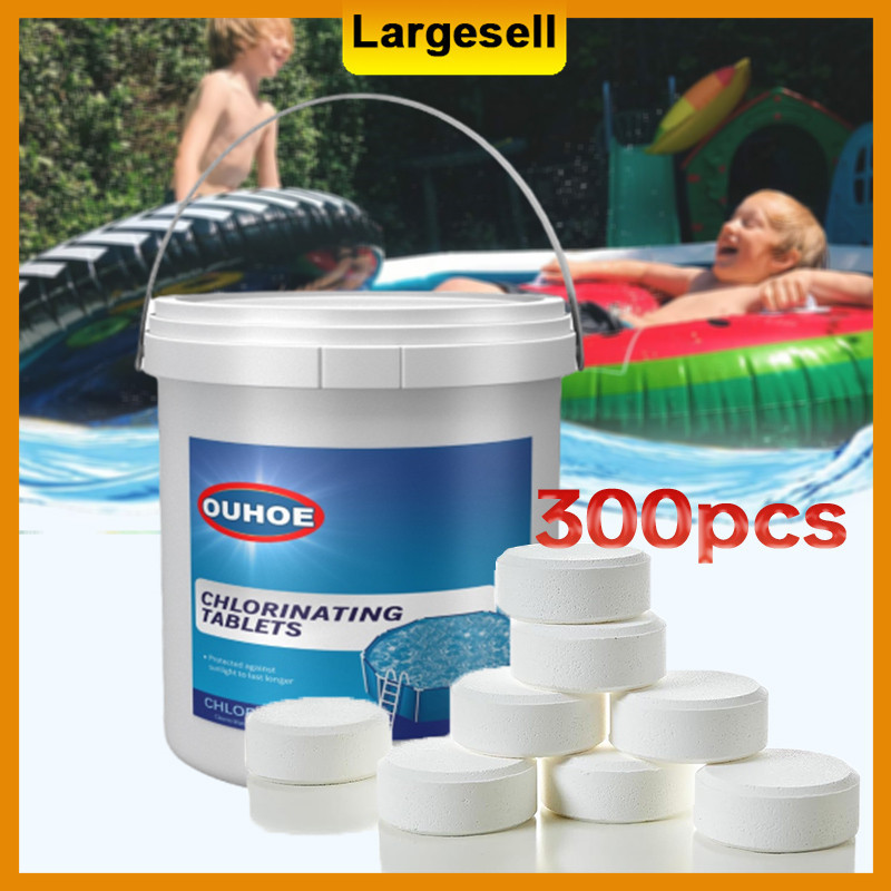 300Pcs Swimming Pool Chlorine Tablets Purify Water Eliminate Algae Pool ...
