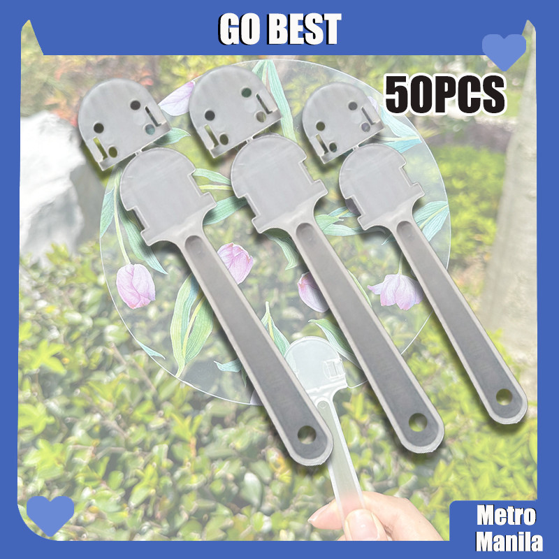 50pcs/Bag Diy Mini Fan Handle Plastic Handle Graffiti Advertising Fan ...