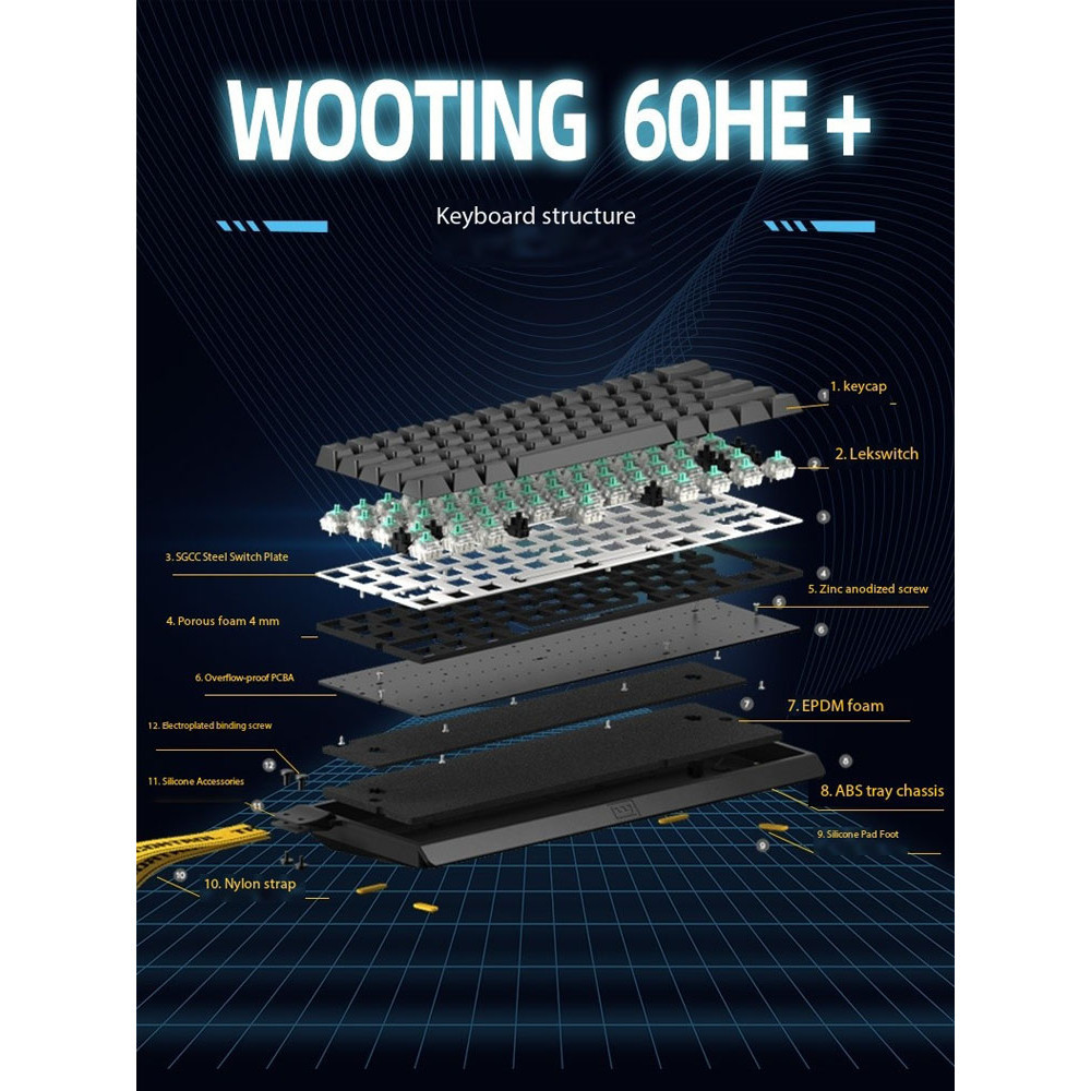 Wooting 60HE+ 60% Gaming Rapid Trigger Keyboard Original Wooting ...