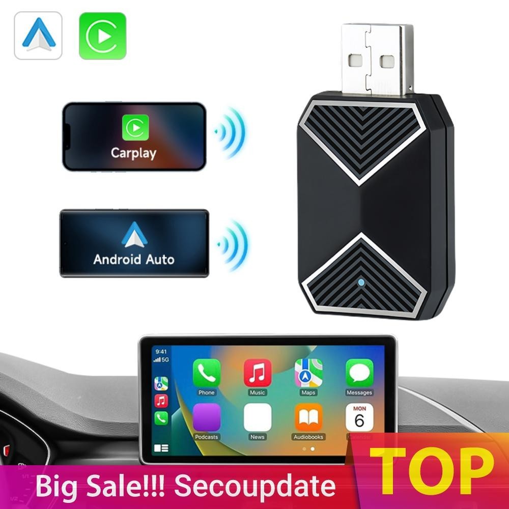Wireless CarPlay Android Auto AI Box Adapter BT WiFi 2 In 1 AI Box USB ...
