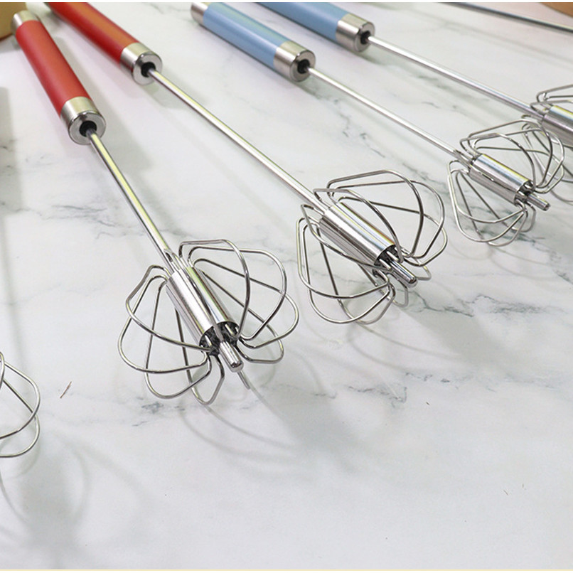 Stainless Steel Whisks, Hand Push Whisk Blender Semi-Automatic Whisk ...