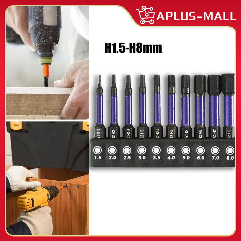 10Pcs/Set 50mm Impact Allen Screwdriver Bit Screw Bits & Allen Bits ...