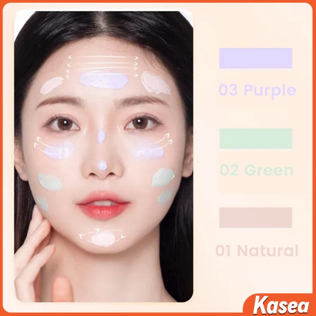 KAS 3 Colors Face Primer Cream Color Corrector Makeup Base Moisturizing ...