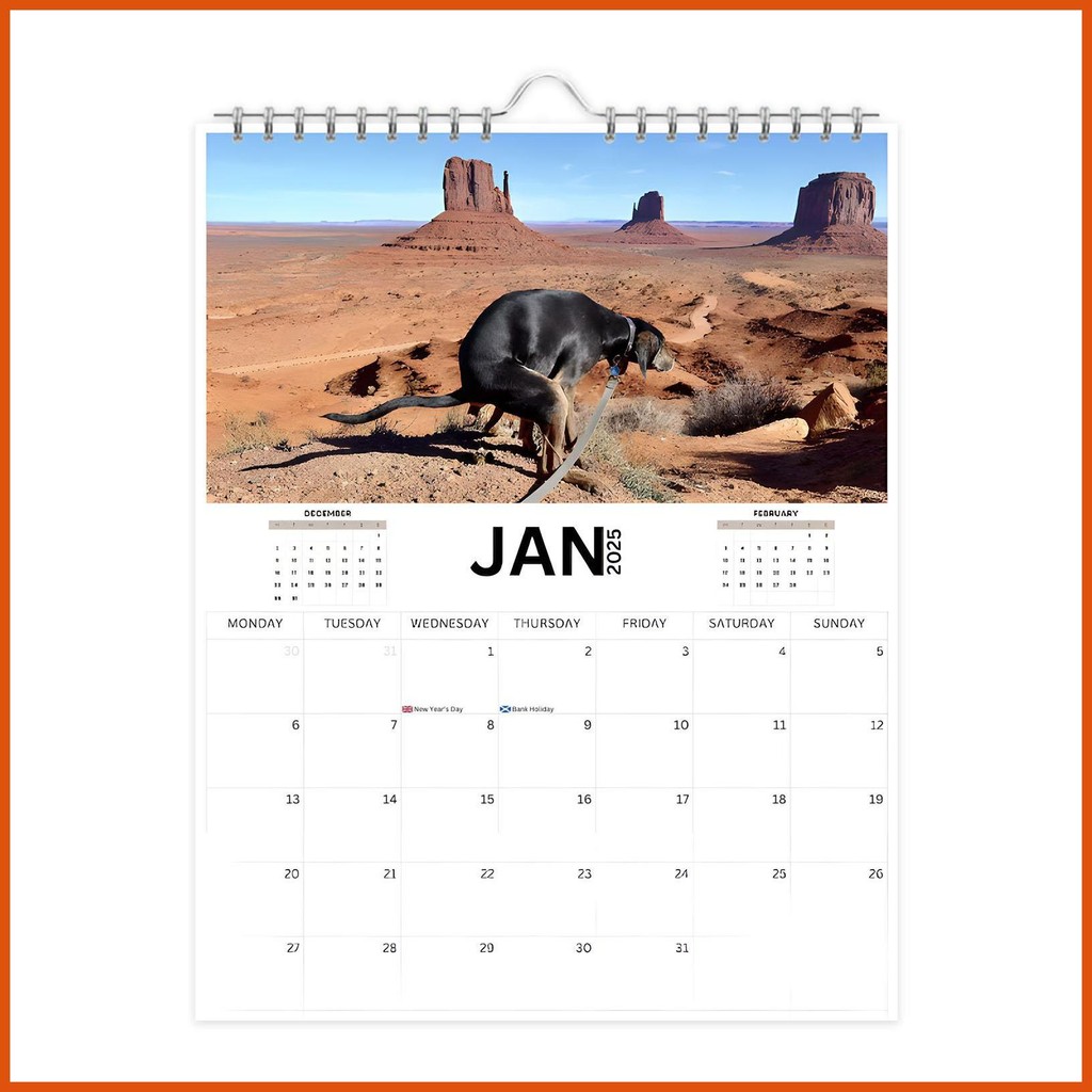 Dog Wall Calendar Funny Monthly Wall Calendar with Sturdy Paper Cute ...