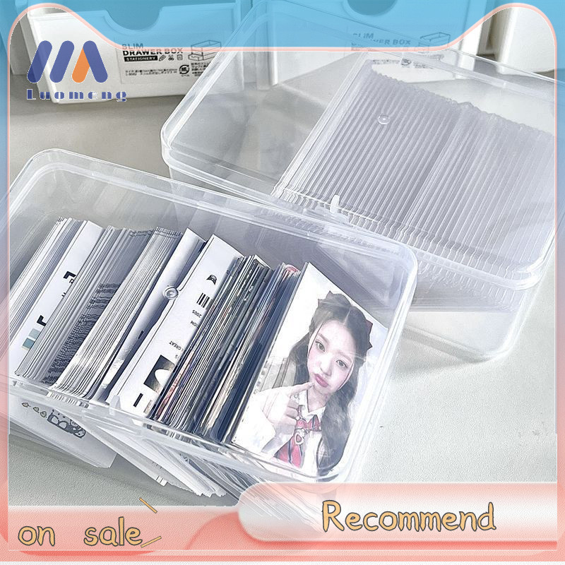 LuoMeng Korean Transparent Storage Box Blind Box Card Photocard Storage ...
