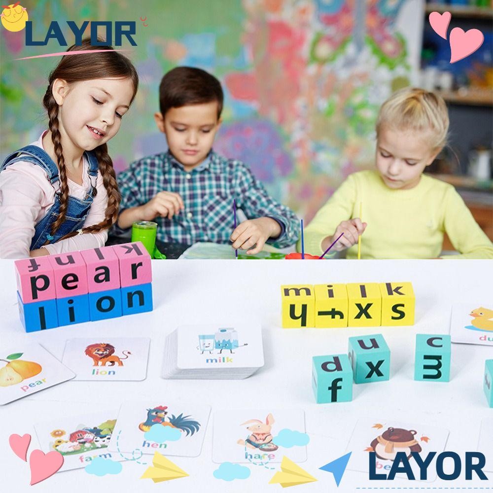 LAY English Words Puzzle Toy Design Flash Cards Early Learning ...