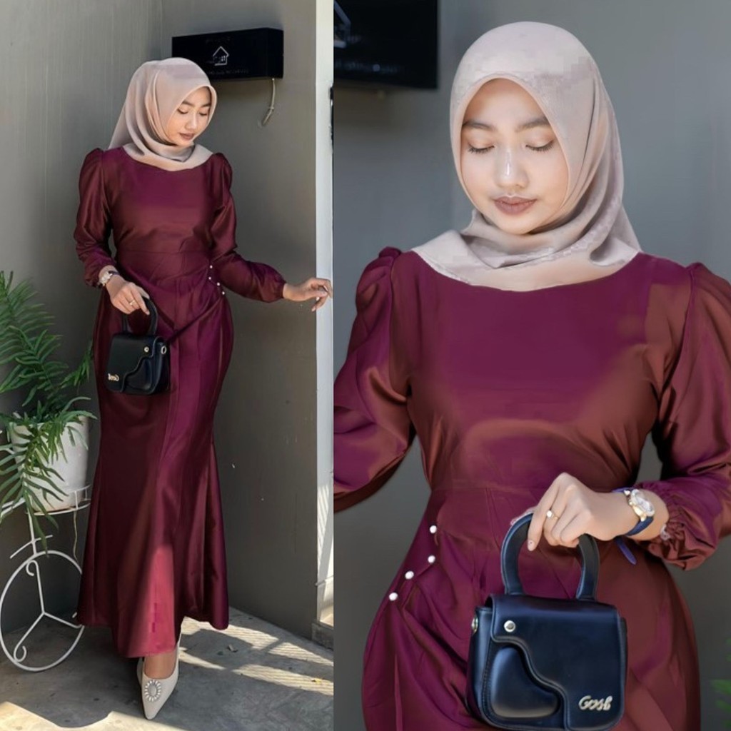 Elora Dress Satin Silk Premium Women's Fashion Clothes Graduation ...