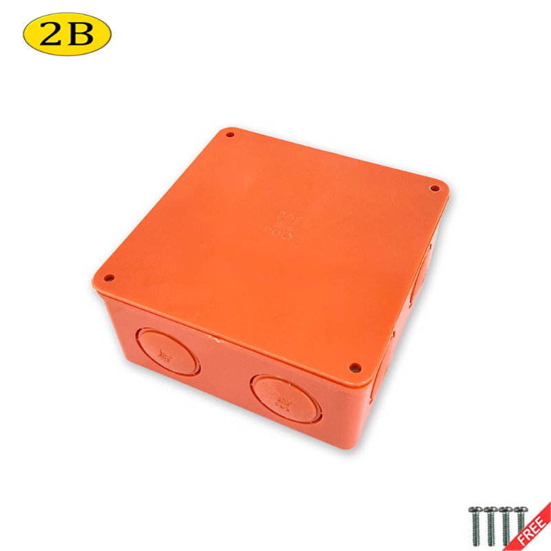 2B PVC Orange Poly Utility Box Square Junction Box With Cover 124x124mm ...