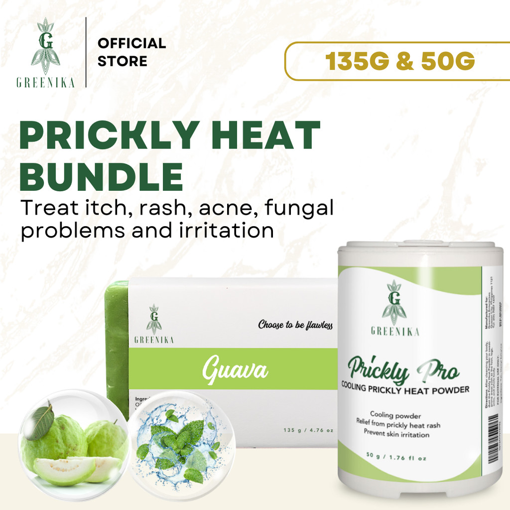 [ PRICKLY HEAT BUNDLE ] Greenika Prickly Pro Cooling Powder + Guava ...