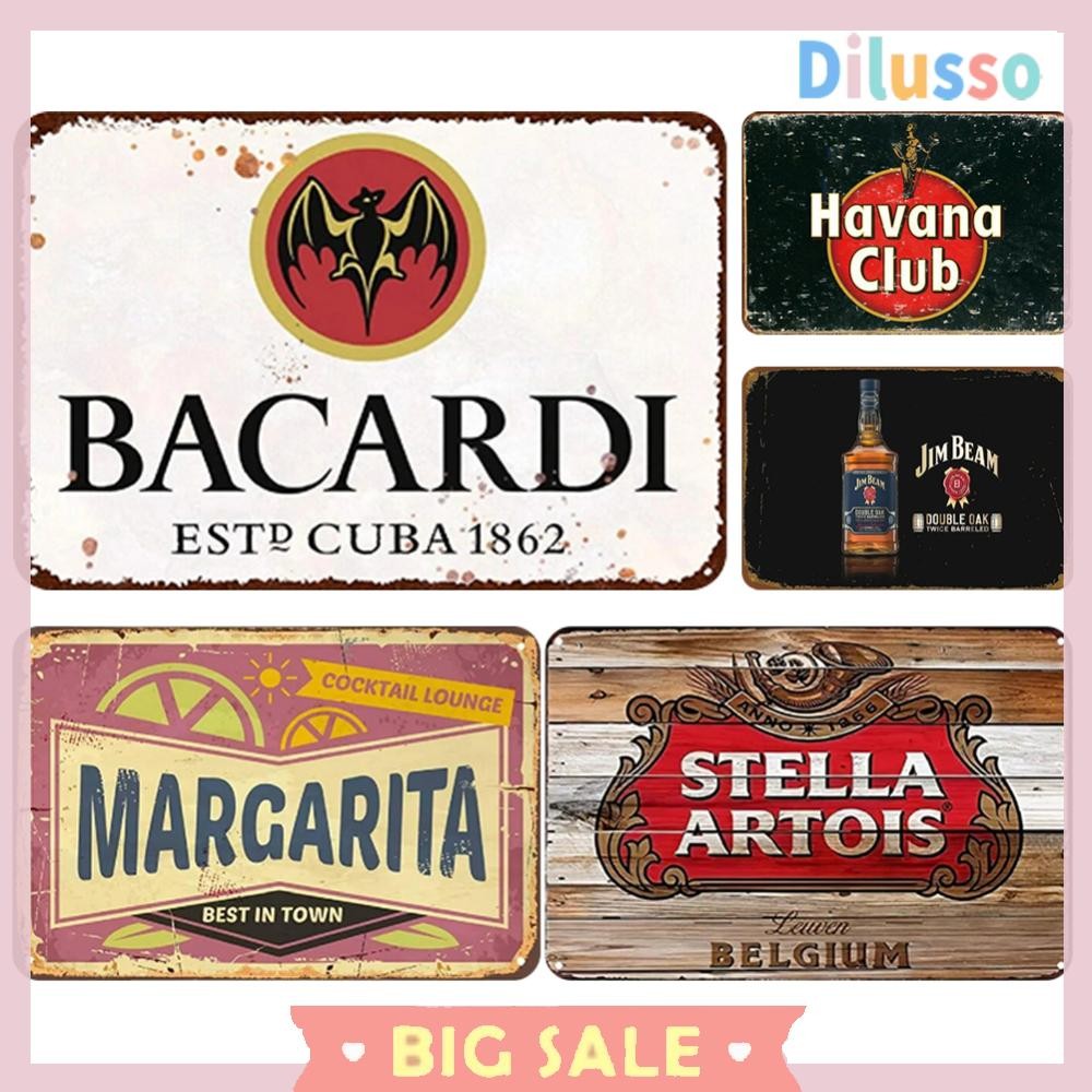 Vintage Metal Plate Beer Rectangular Iron Painting Wall Art Home Bar ...