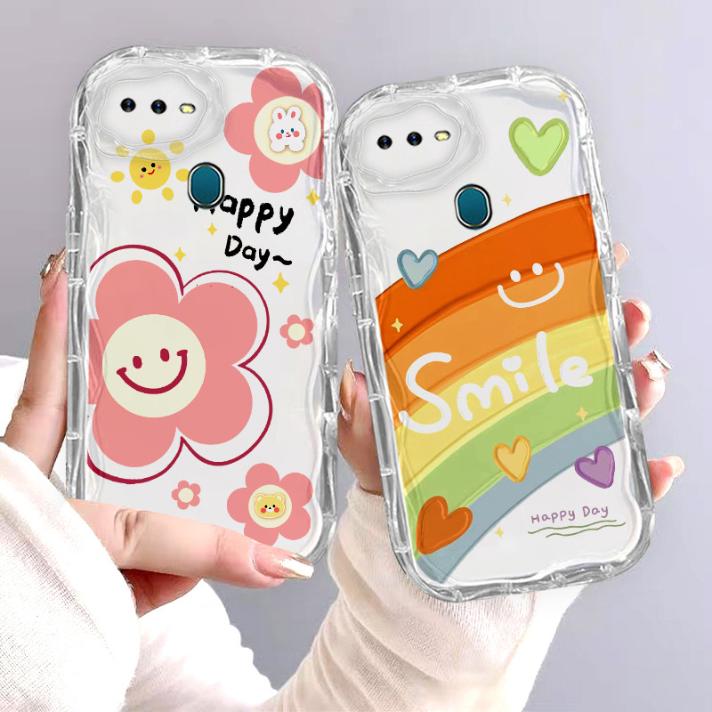 For OPPO A5S OPPO A12 OPPO A7 2018 Cartoon smiley face transparent ...