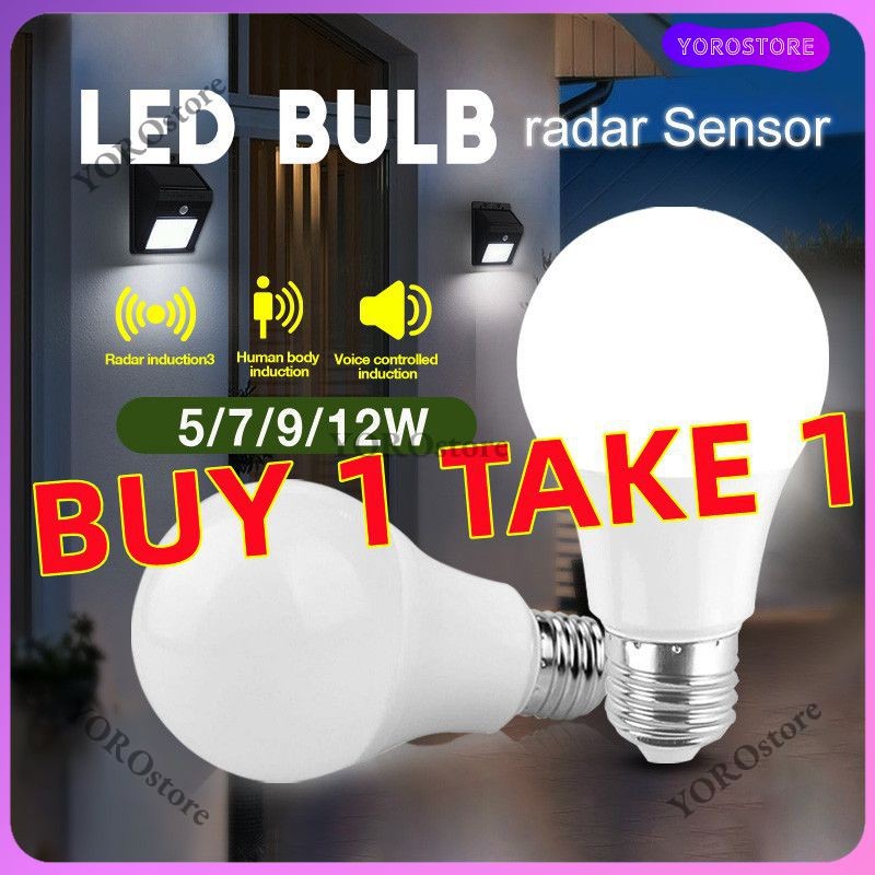 Radar Sensor Light Bulb Motion Sensor LED Bulb E27 180-240V LED Light ...