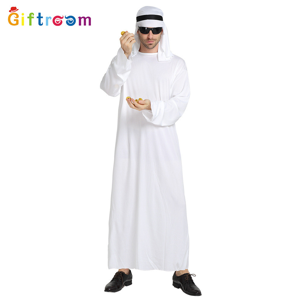 Halloween Carnival cosplay Arabian Chief Prince Masquerade Male Pure ...