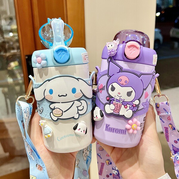 kuromi water bottle kuromi tumbler hot and cold kuromi water bottle for kids Sanrio thermos mug ...