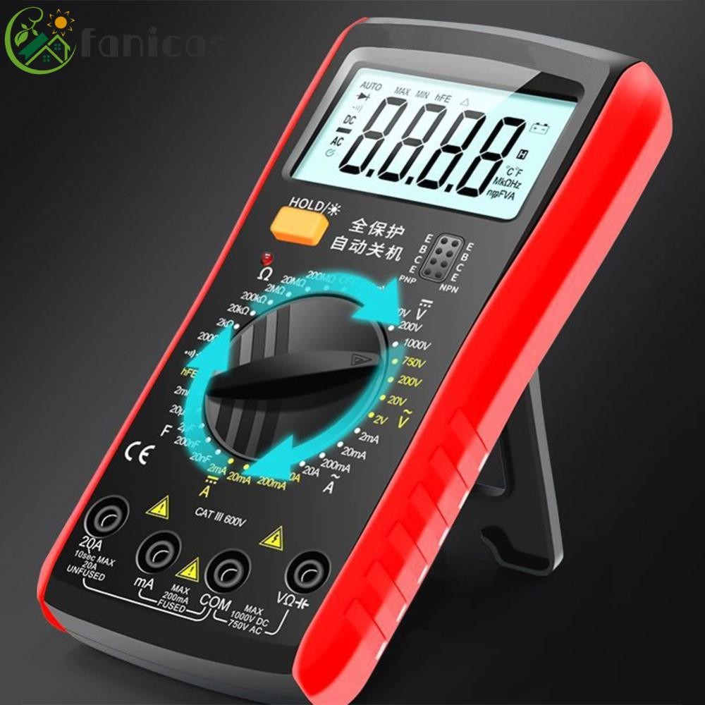 Digital Multimeter 1999 Counts DC AC Voltmeter Auto-Ranging Ohm Volt ...