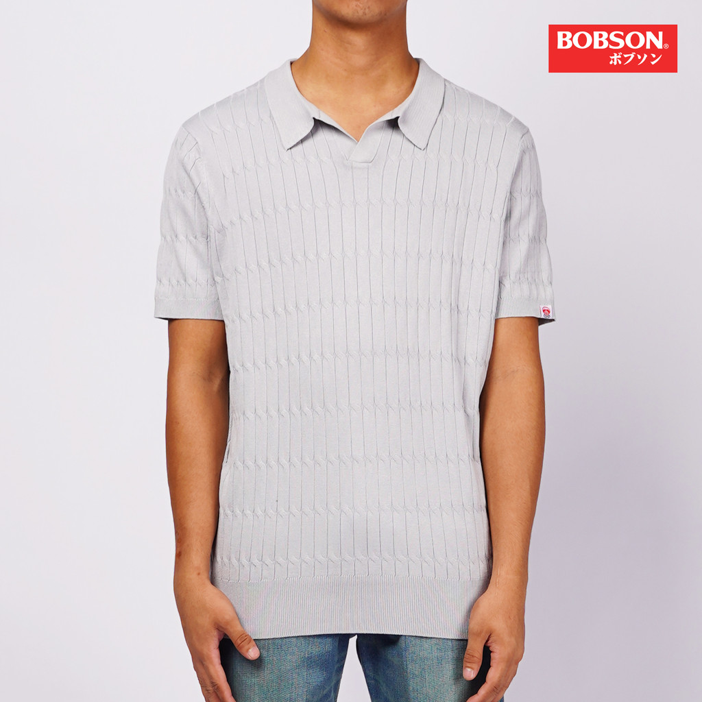 Bobson Japanese Men's Basic Collared Shirt Regular Fit 155113 (Light Gray) | Shopee Philippines