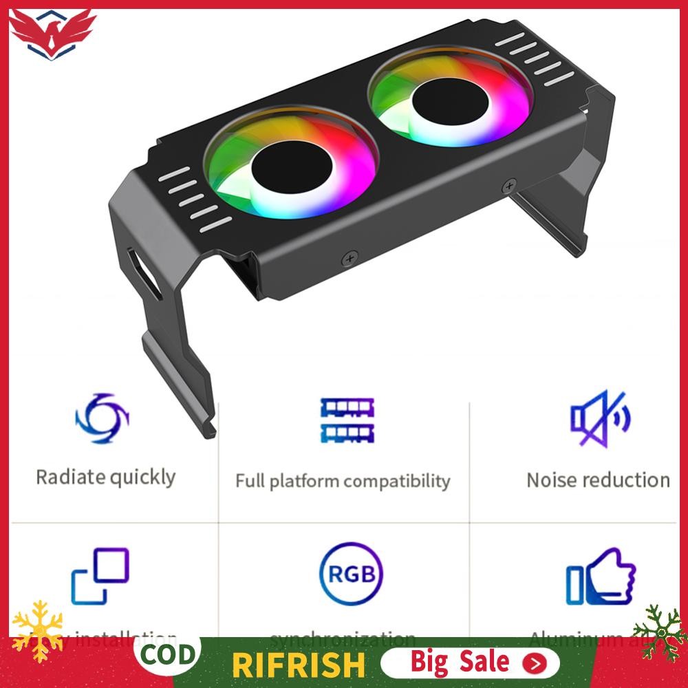 [Rifrish.ph] D50 RAM ARGB Sync Heatsink Cooler Memory With Dual PWM Cooling Fan For DDR4 DDR5 ...