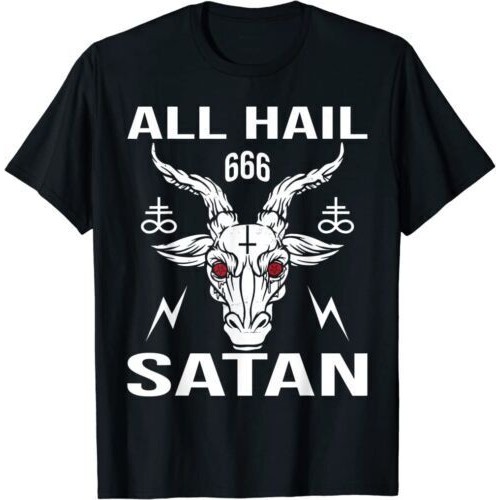 All Hail Satan Baphomet Occult Pentagram Satanic Satanism T-Shirt ...