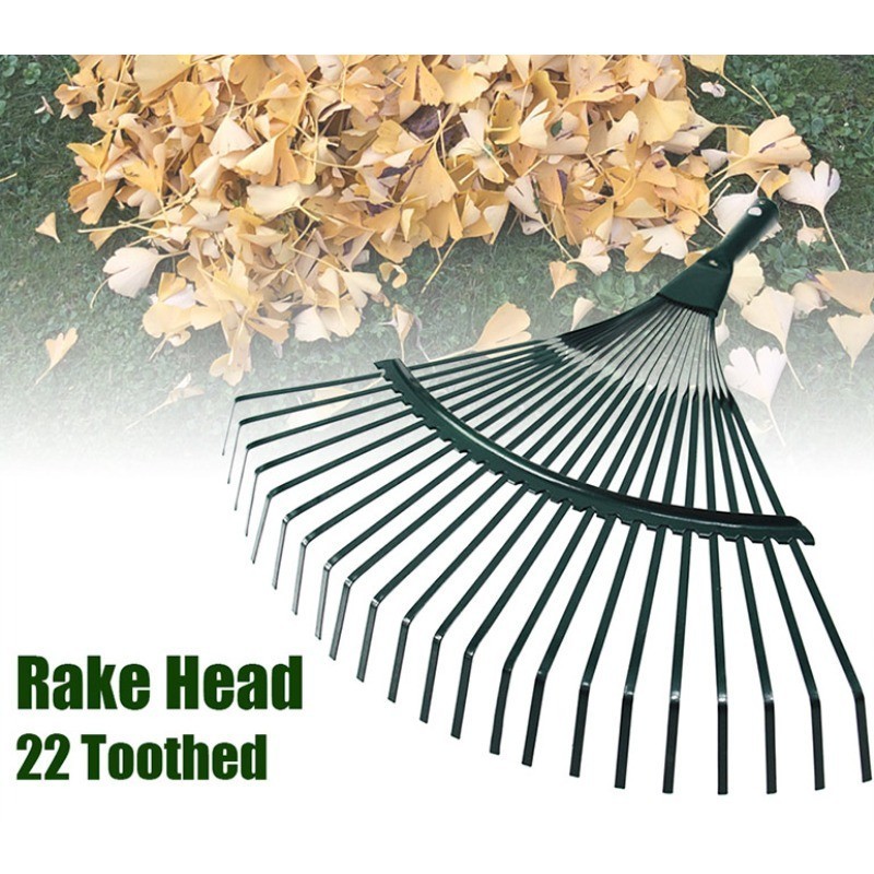 Outdoor High Quality 22 Teeth Grass Rake Head Garden Leaf Rake Portable ...