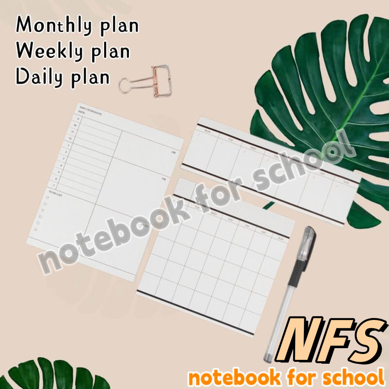 NFS Weekly Plan Notepad Simple Personal Agenda Monthly Planner Child ...