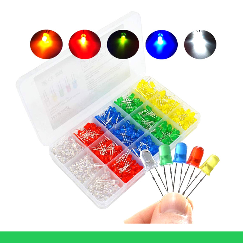 Englab★ Mixed Led Combo Kit 5 Colors 500pcs Led 3mm 5mm Led Diy Arduino Led With Box Dip Led