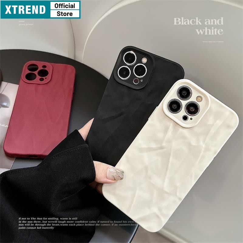 Xtrend Phone Case Simple Black Frosting Matte Wave Red Pink Silicone ...