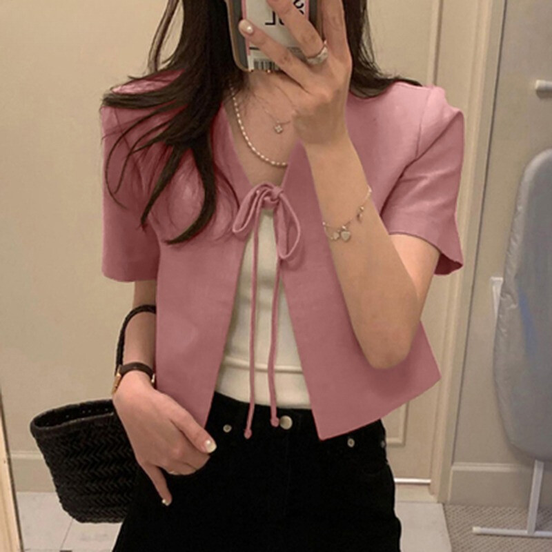 Stunning Round Ne Ort Sve Irt Women's Casual Sle Thin Summer Open ...
