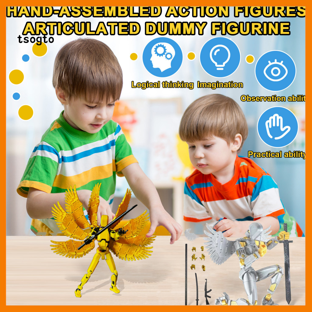 [TS] Articulated Action Figure 3d Printed Robot Figure Angel Wing Robot ...