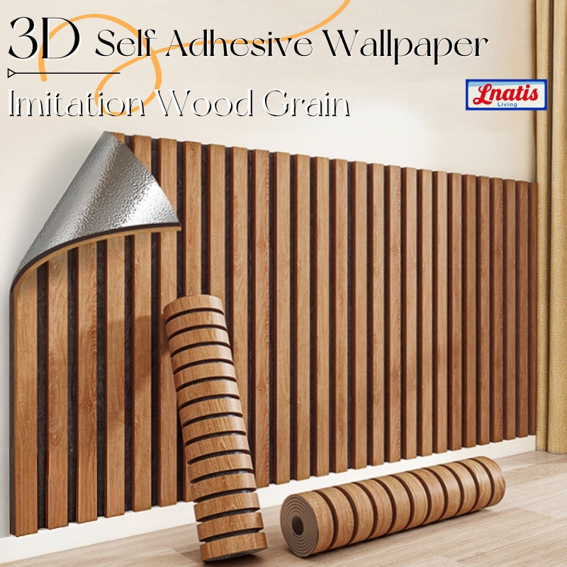 3M*45CM Imitation Wood Wallpaper PVC Self-Adhesive Waterproof Wallpaper ...