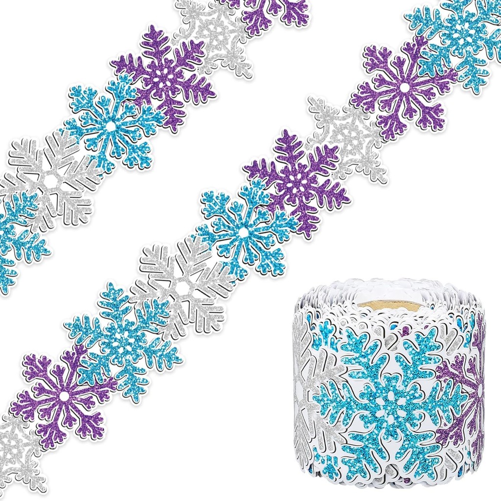10M Bulletin Board Border Trim Winter Snowflake Frozen Border Trim Wall ...
