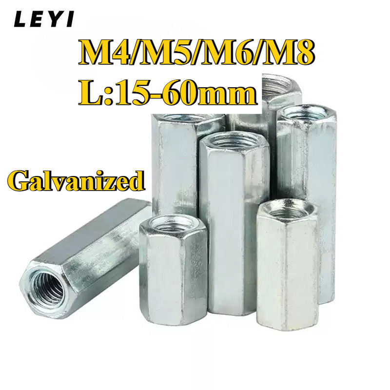 Galvanized Hexagon Hex Extend Long Rod Connector Joint Sleeve Tubular ...