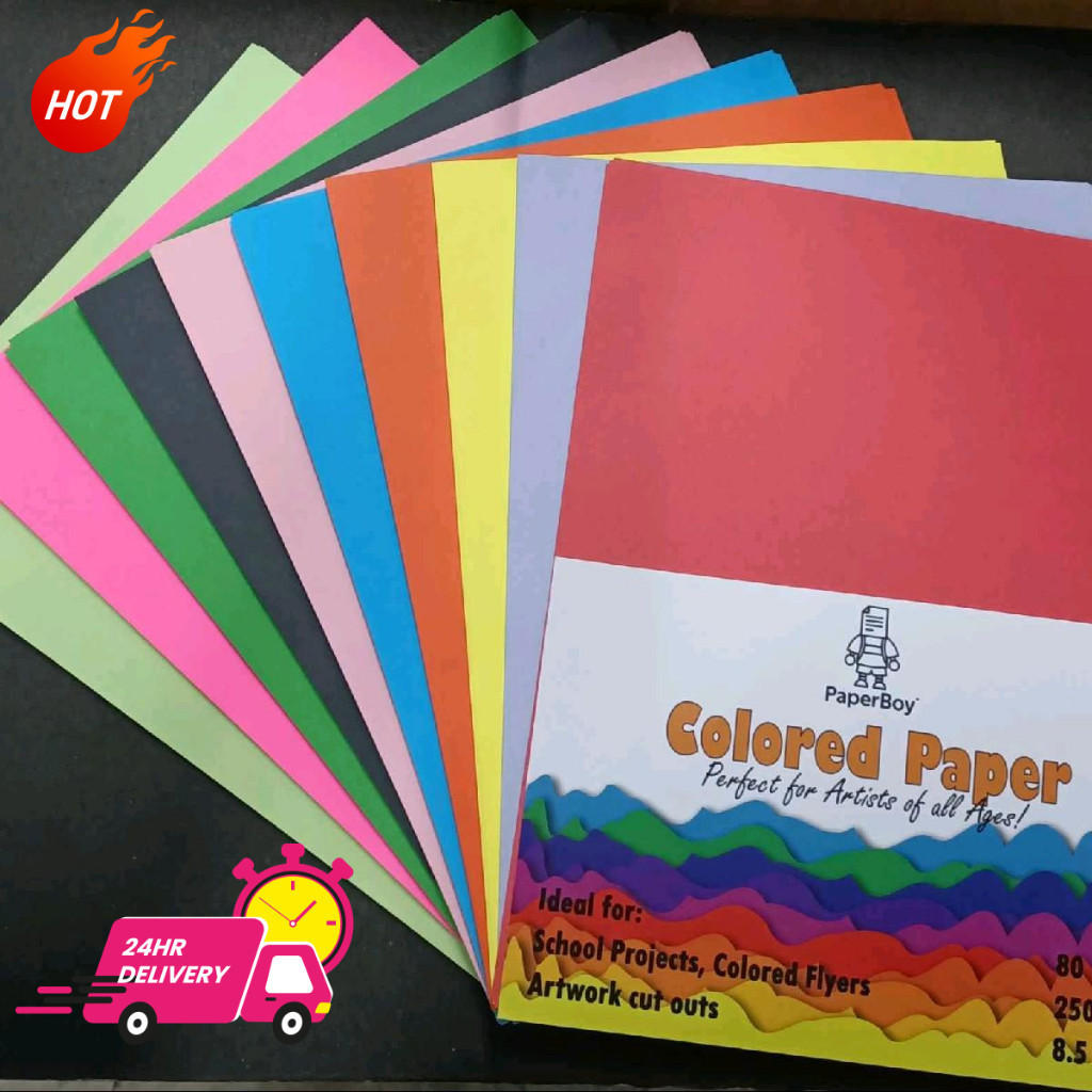 【COD】PAPERBOY COLORED PAPER 80GSM 250SHEETS PER REAM 8.5 X 11 SIZE ...
