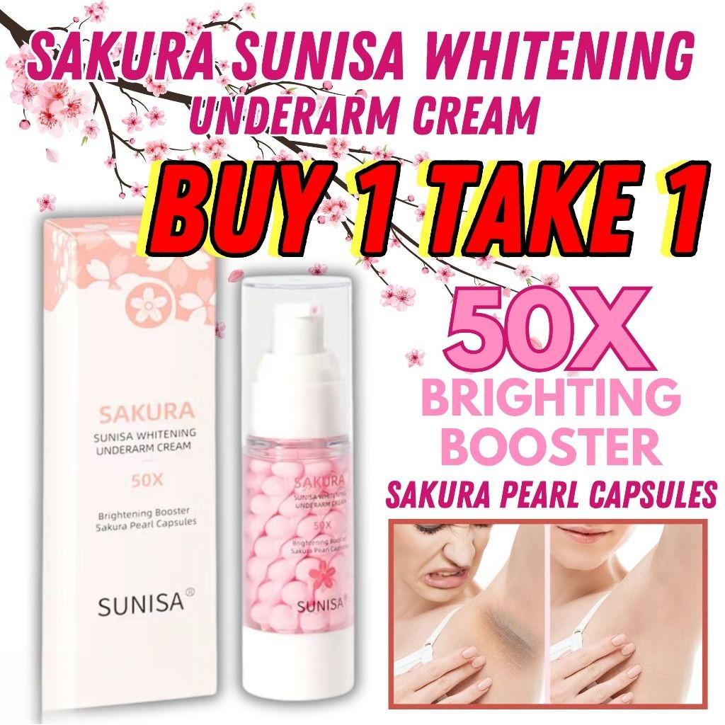 [BUNDLE SET]SUNISA Sakura Whitening Underarm Cream 5X Ceramide ...